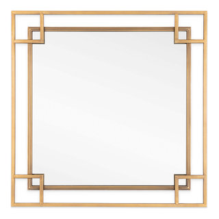 Mavis 22" Square Metal Wall Mirror, Bronze - Modern - Wall Mirrors - by ...