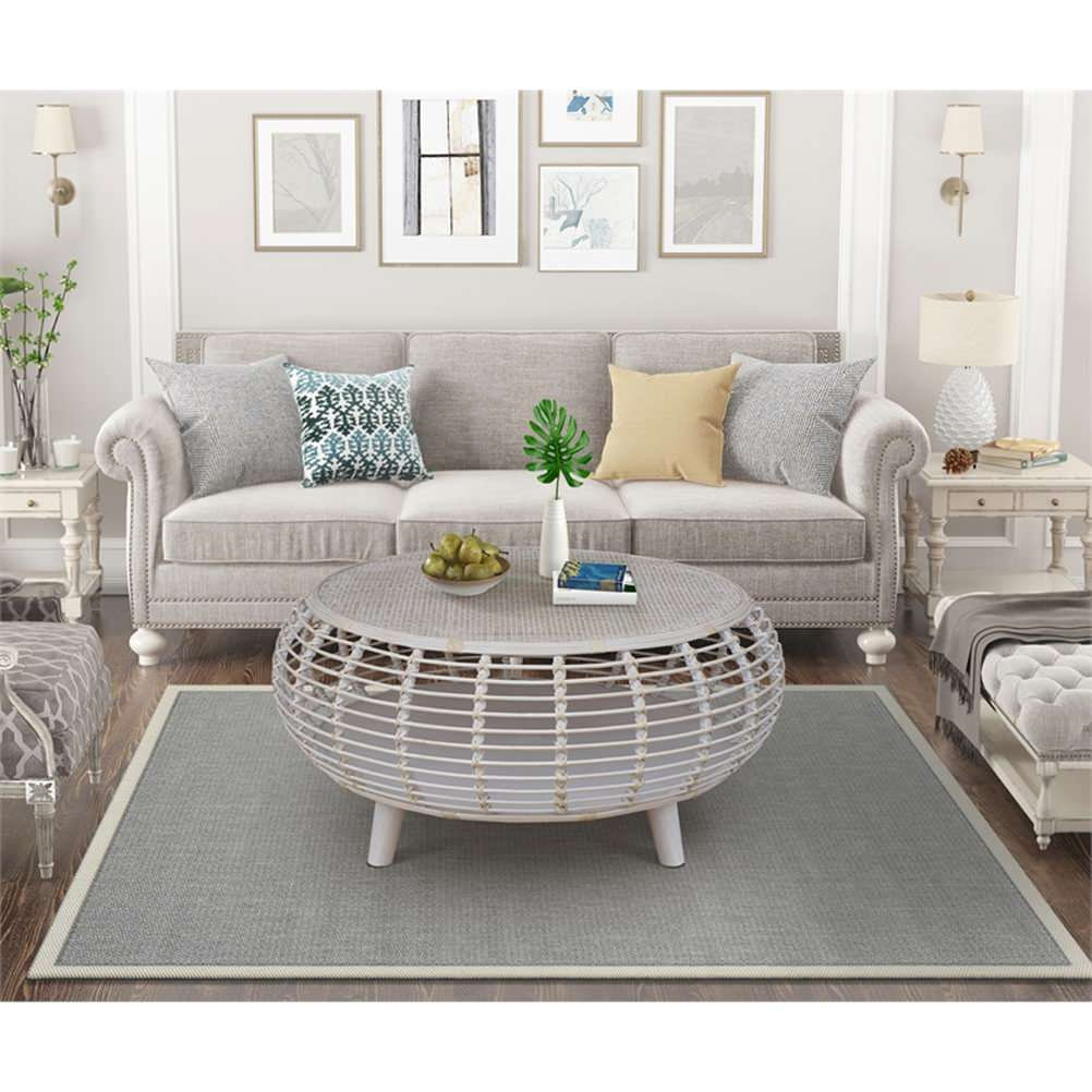 Gallerie Decor Java Transitional Rattan Coffee Table in Whitewashed ...