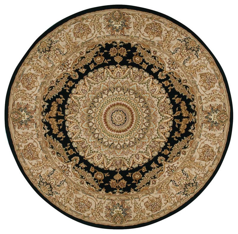 Nourison 2000 2233 Black Round Area Rug, 6'xROUND - Traditional - Area ...