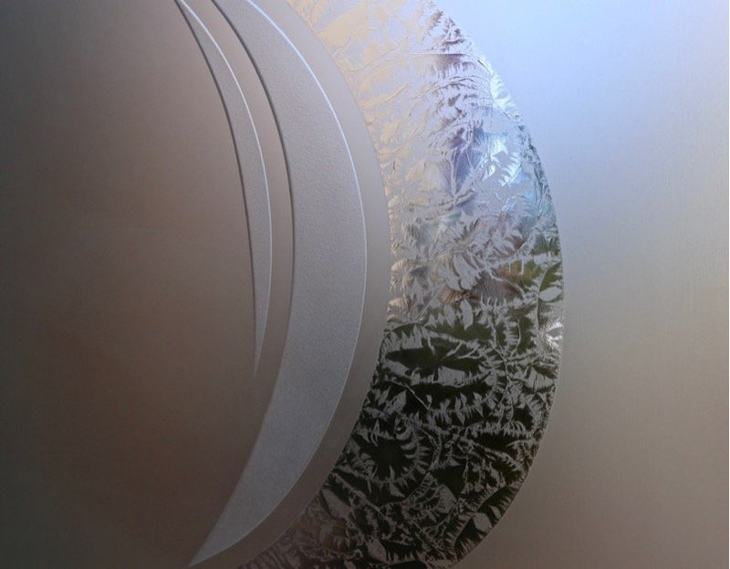 Front Doors - Ribbon Reflection Moons Frosted Glass Design - 30" x 80 ...