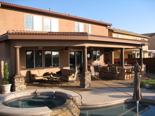 Backyard Stucco Patio cover LOTS of pics!!