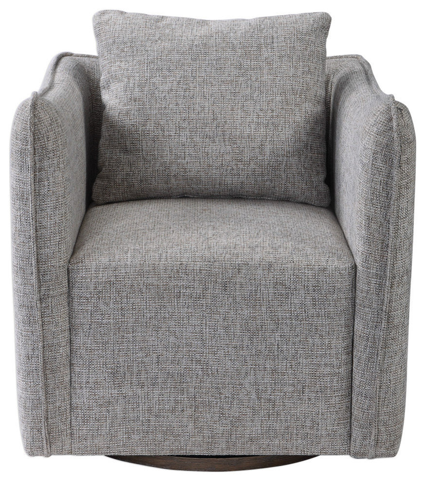 Uttermost Corben Gray Swivel Chair - Transitional - Armchairs And ...