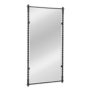 Cast Metal Framed Tall Wall Mirror, Black - Traditional - Wall Mirrors ...