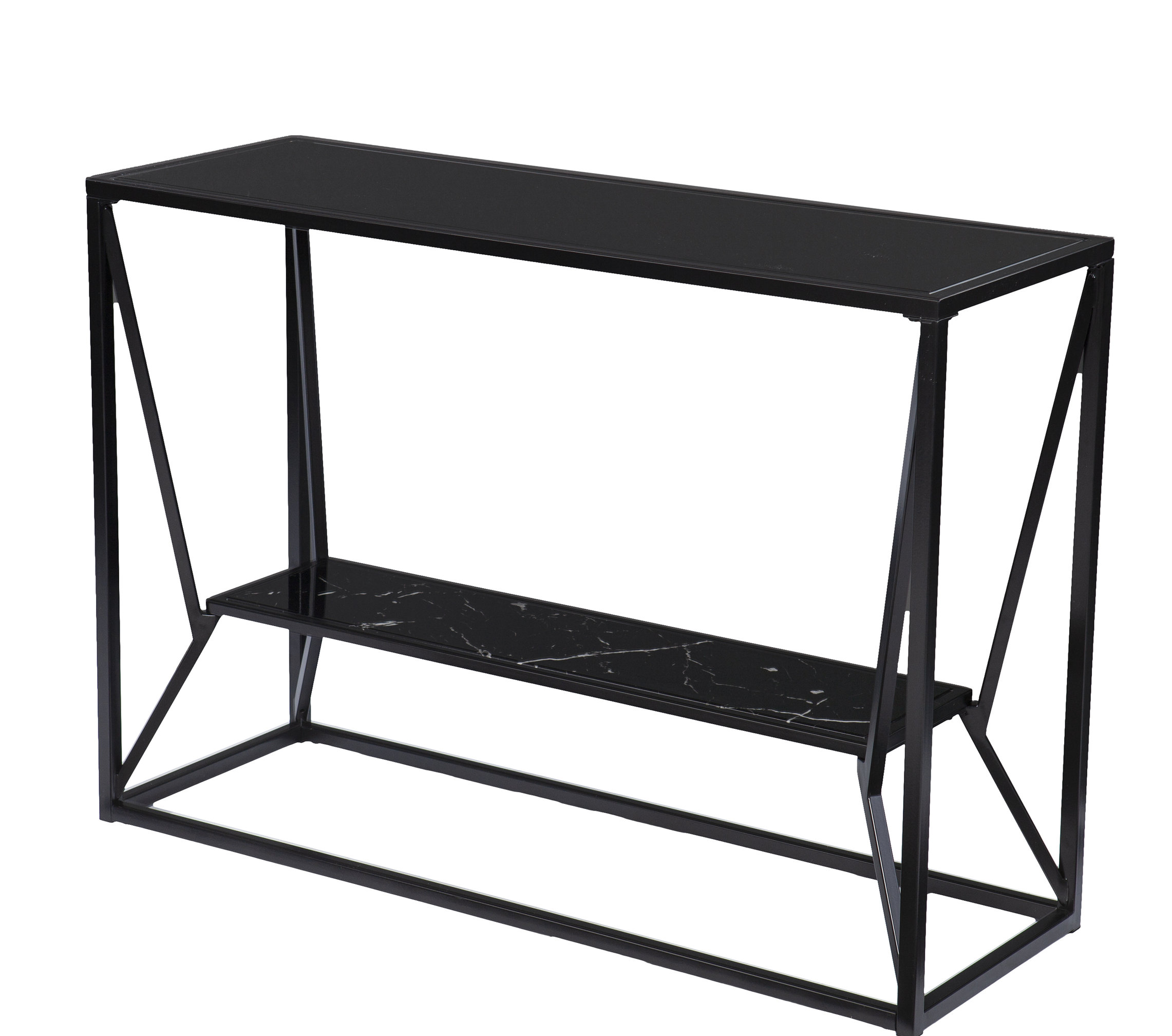 Eklund Long Glass-Top Console Table - Transitional - Console Tables ...