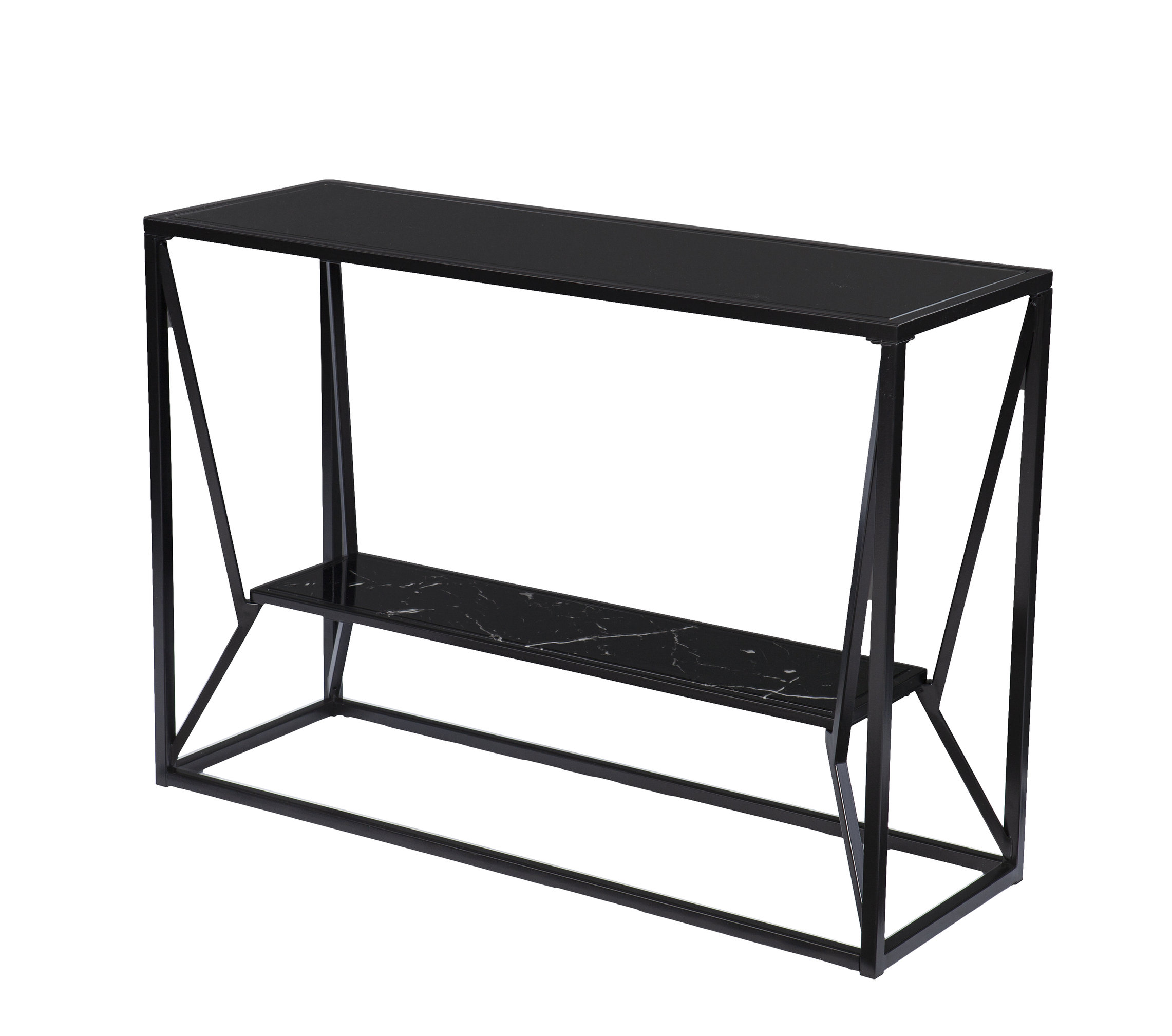 Eklund Long Glass-Top Console Table - Transitional - Console Tables ...