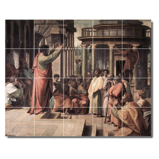 Raphael Religious Painting Ceramic Tile Mural #63, 21.25" Wide x 17 ...