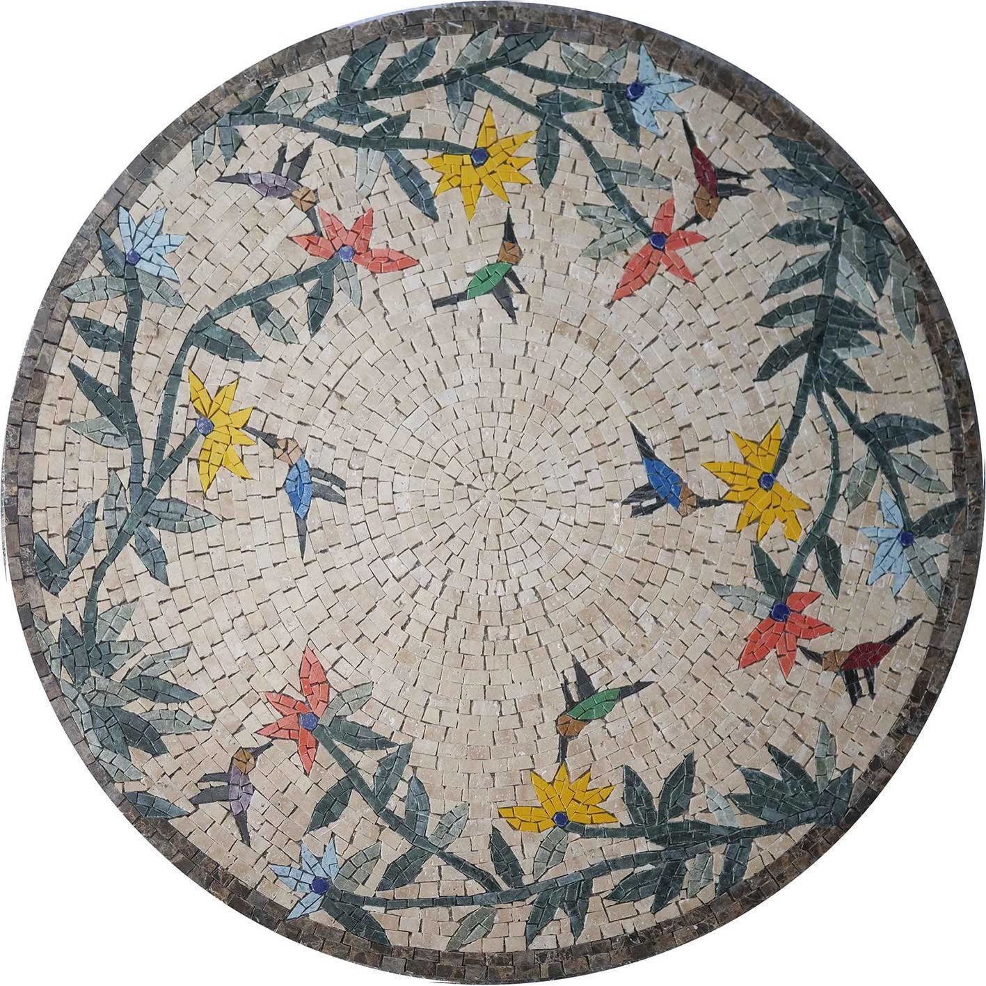 Bird Mosaic Art - Hummingbird Mosaic, 36" x 36" - Tropical - Tile ...