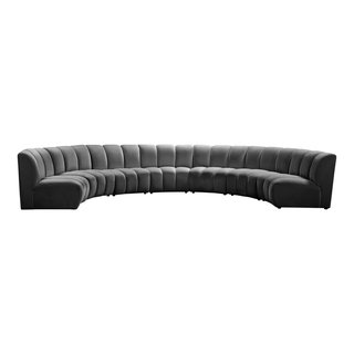 Infinity Channel Tufted Velvet Modular Chair, 7 Piece - Transitional ...