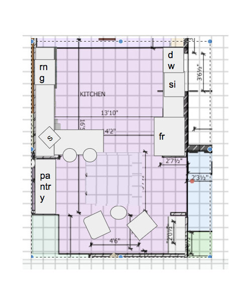 13 foot wide kitchen layout feedback | Houzz Forum