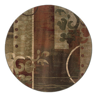 Oriental Weavers Sphinx Generations Contemporary Green Rug, 6' RND ...