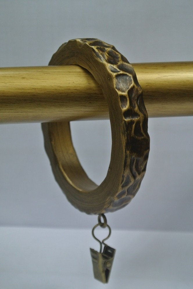 2 1/2" Large Hammered Designer Curtain Rings, Set of 8 - Transitional ...