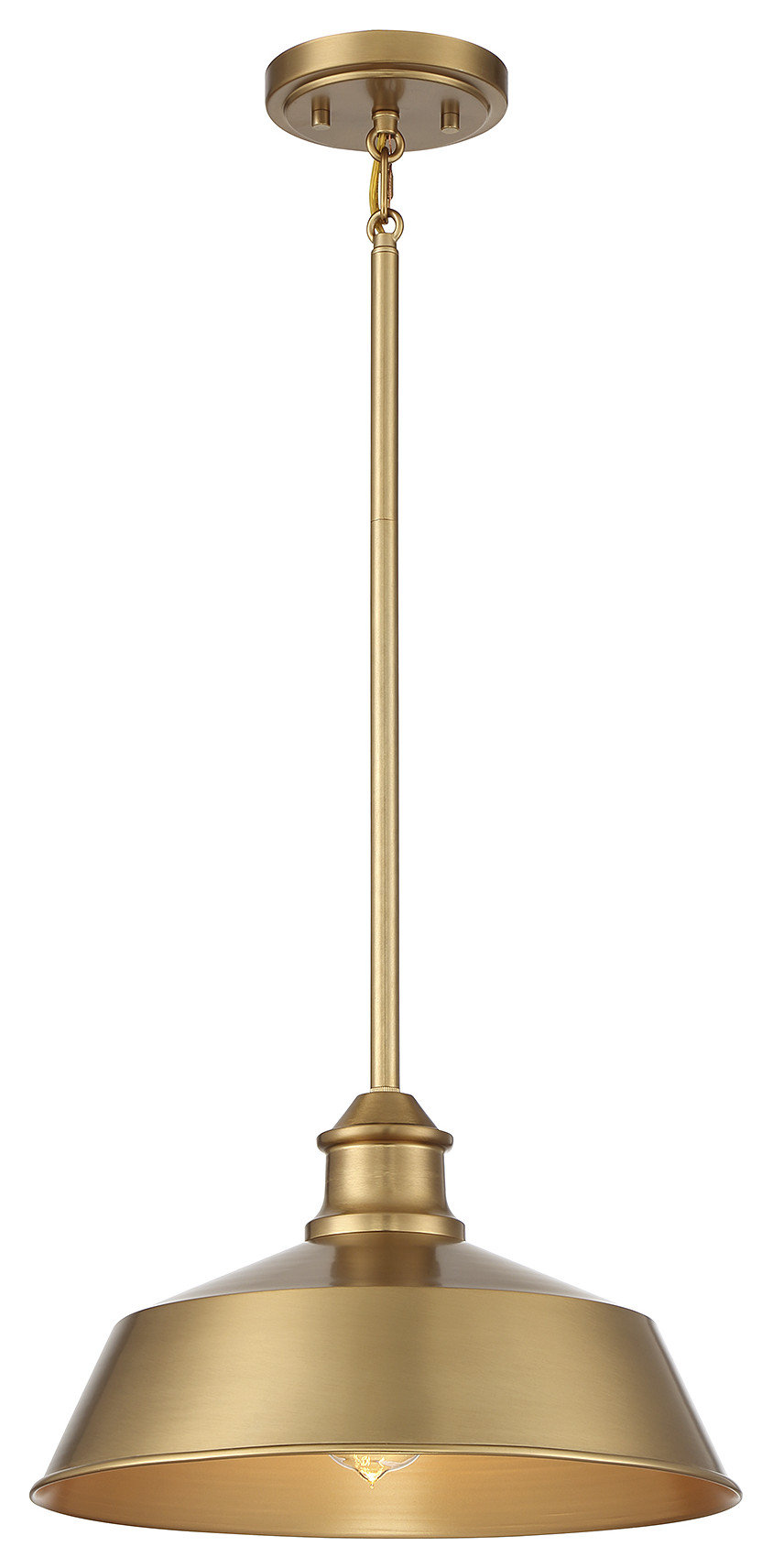 Meridian 1-Light Pendant in Natural Brass, 14.000 - Farmhouse - Pendant ...