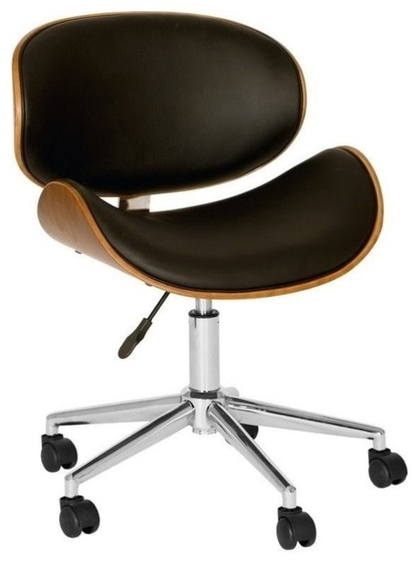 Hawthorne Collection Faux Leather Swivel Office Chair in Black ...