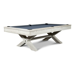 CrissyCross Whitewash 8' Slate Pool Table - Farmhouse - Game Tables ...