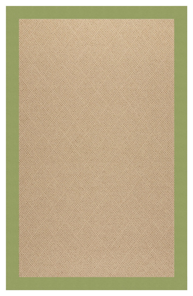 Zoe-Cane Wicker Machine Tufted Rectangle Rug, Green, 10'x14 ...