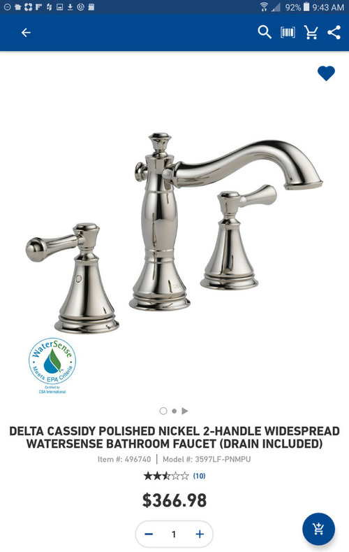 Faucet color and finish