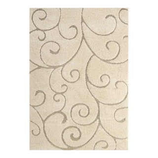 Jubilant Burgeon Scrolling Vine 5x8 Shag Area Rug - Transitional - Area ...
