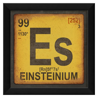 Einsteinium Element Yellow Framed Poster - Contemporary - Prints And ...