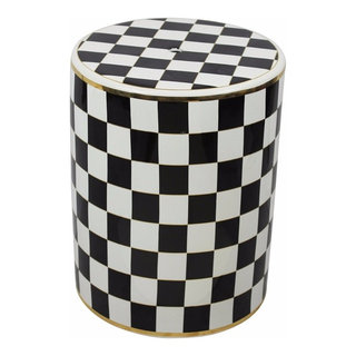 Ceramic Garden Stool, Black And White - Contemporary - Accent And ...