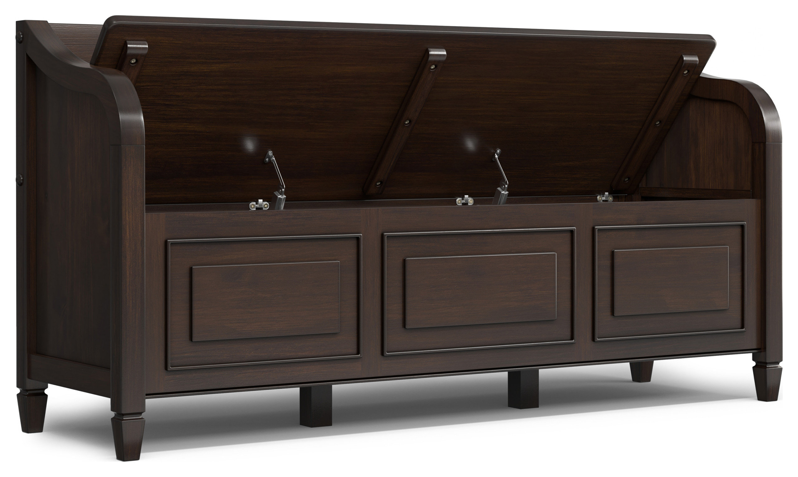 Connaught Solid Wood Wide Entryway Storage Bench - Transitional ...