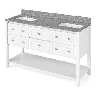 Adler Transitional White 60" Double Bowl Vanity - Transitional ...