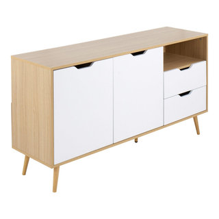 Astro Sideboard, Natural Wood, White Wood - Midcentury - Buffets And ...