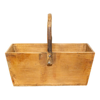 Antique Elm Wood Vegetable Basket - Asian - Baskets - by De-cor | Houzz