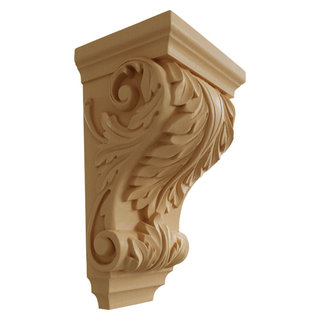 Small Fig Leaf Corbel, Alder, 2 5/8"Wx3 3/4"Dx6 5/8"H, 6-Pack, 8 1/2 ...