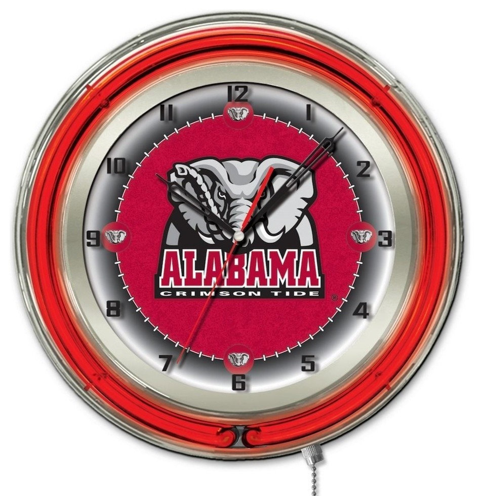 Alabama 19" Neon Clock - Contemporary - Wall Clocks - by Holland Bar ...
