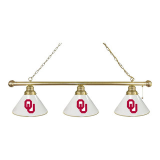 Holland Oklahoma University 3-Shade Billiard Light - Brass Fixture ...