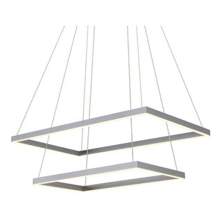 Integrated LED Chandelier Height Adjustable Two-Tier Pendant Light in ...