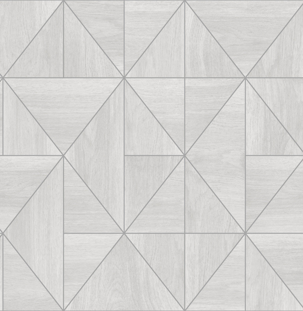 Cheverny Light Gray Wood Tile Wallpaper, Sample, Swatch - Contemporary - Wallpaper - by Brewster ...