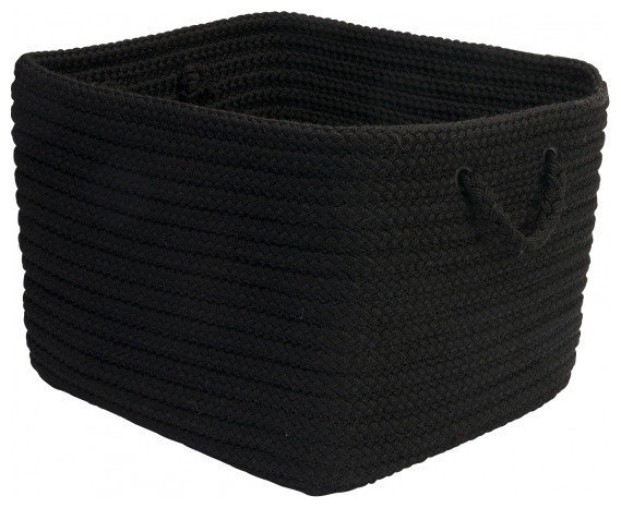 Colonial Mills Basket Modern Farmhouse Braided Mudroom Ebony Rectangle ...
