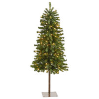 4' Alpine Artificial Christmas Tree With 100 Lights and 260 Bendable ...