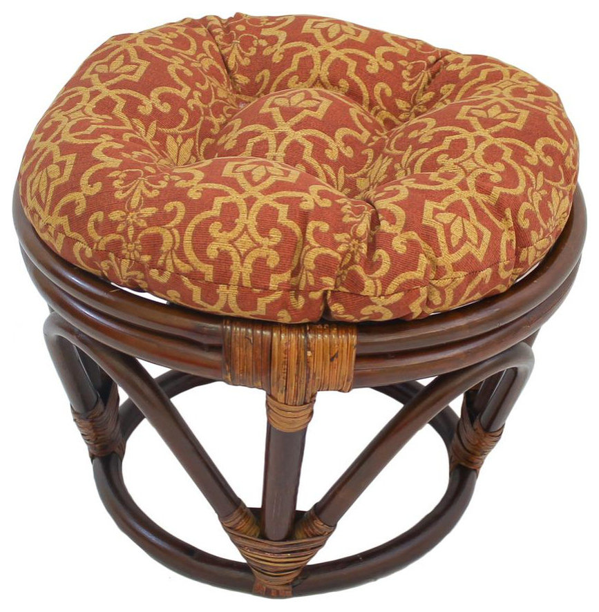 18-inch Round Spun Polyester Tufted Footstool Cushion - Contemporary ...