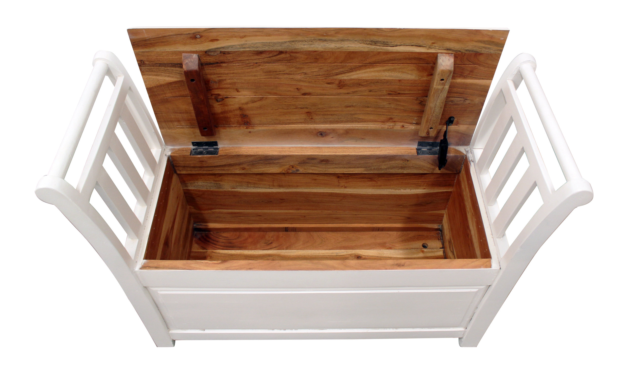 Winged Storage Bench, White - Beach Style - Accent And Storage Benches ...