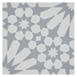 8"x8" Agdal Handmade Cement Tile, Gray/White, Set of 12 - Contemporary ...