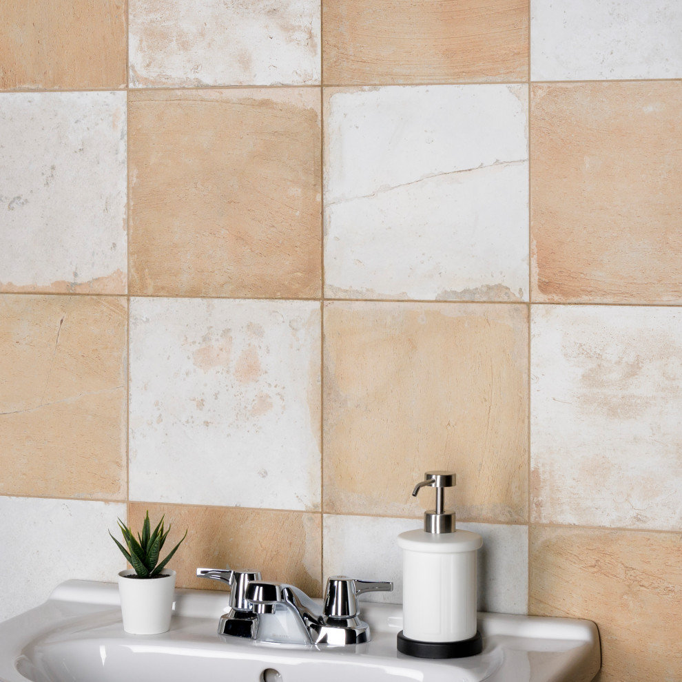 Kings Clay Checker Ceramic Floor and Wall Tile Sample - Farmhouse ...