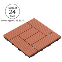 6-Pack Interlocking Criss-Cross Pattern Outdoor Flooring Patio and Deck ...