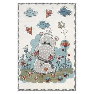 Nuloom Edine Whimsical Hippo Kids Rug, Beige, 4' x 6' - Contemporary ...
