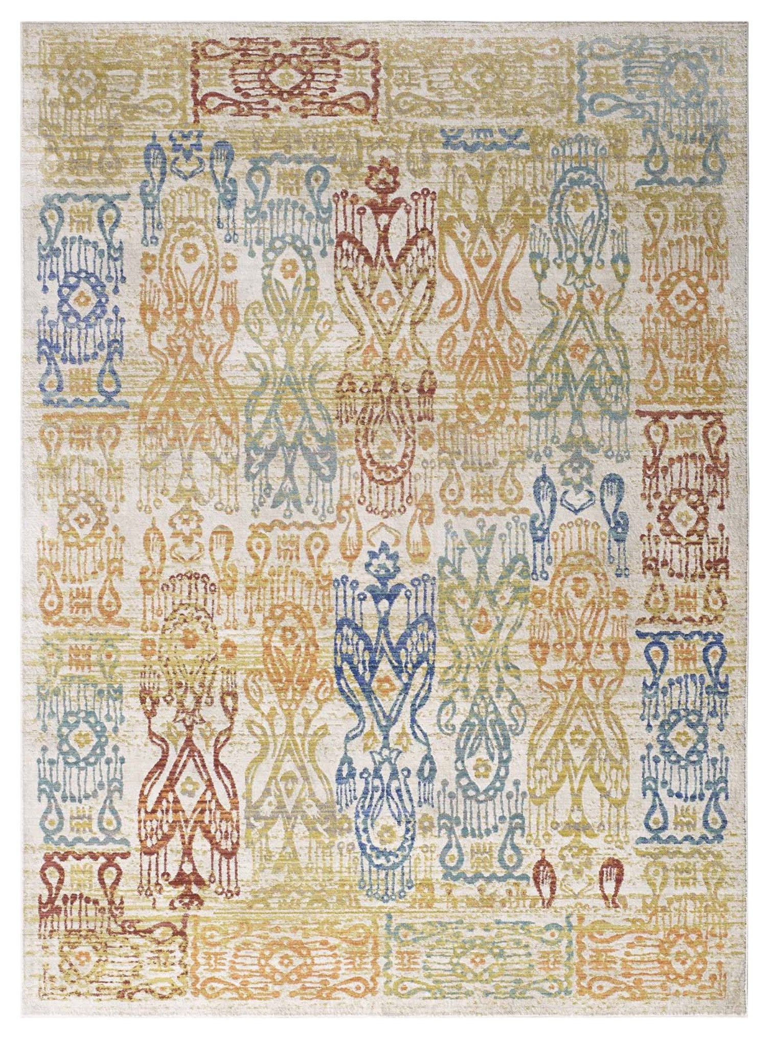 Solimar Distressed Southwestern Aztec Area Rug - Vibrant Cross-Woven ...