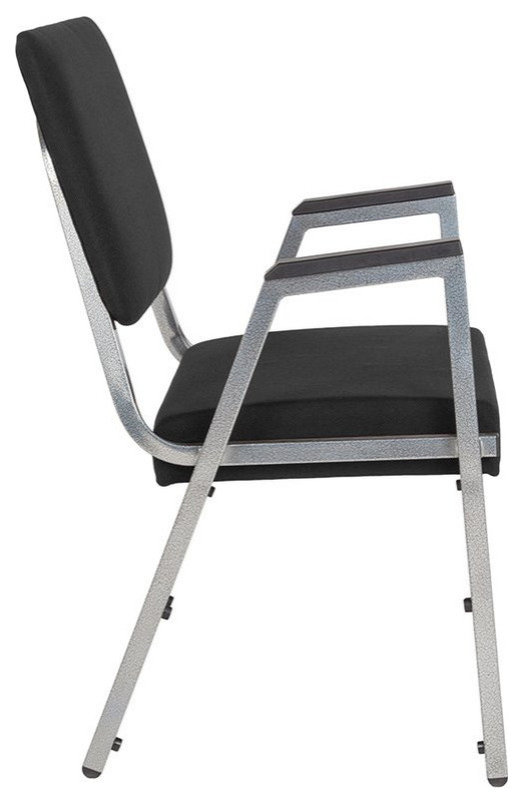 Black Antimicrobial Fabric Bariatric Medical Reception Arm Chair, 3/4 ...