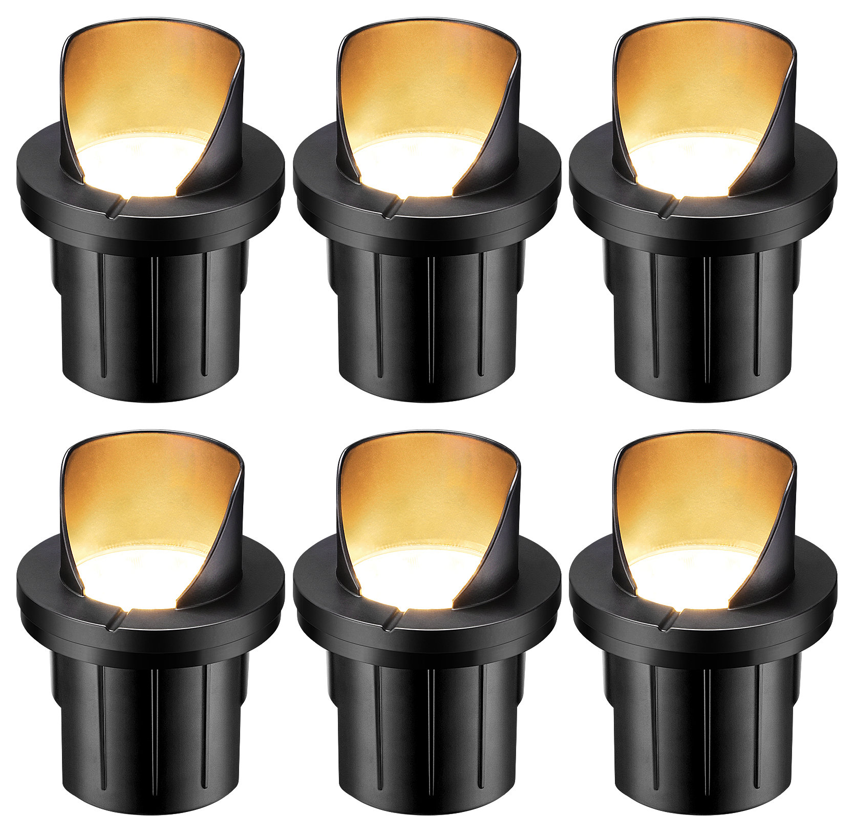 6-Pack 6W Shielded Well Lights, Low Voltage, 3000K Warm White - Modern ...