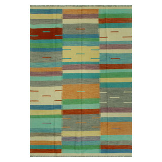 Winchester Kilim Nafi Rust/Ivory Rug, 6'8x9'10 - Contemporary - Area ...