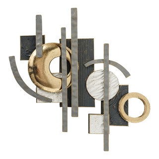 Abstract Geometric Wall Sculpture, 24 Inches - Contemporary - Metal ...