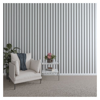 Adjustable PVC Slat Wall Panel Kit w/ 4"W Slats, Unfinished (contains ...