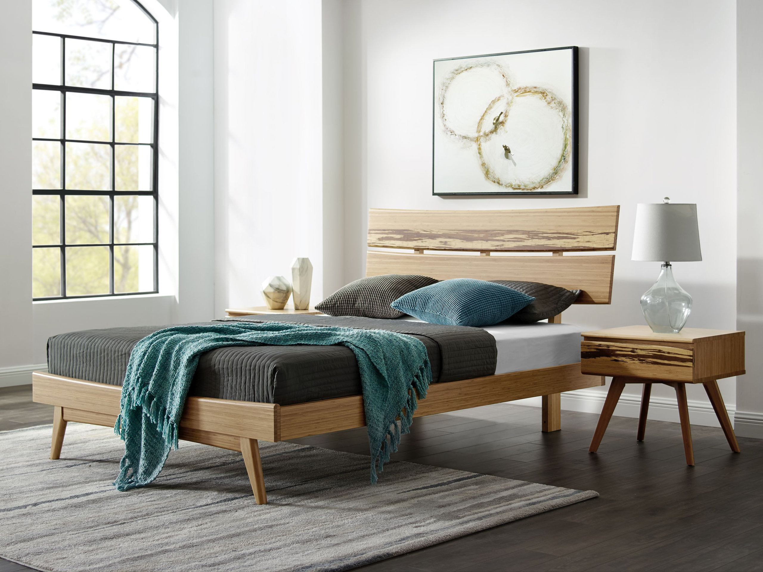 Azara Platform Bed, Caramelized, Queen - Midcentury - Platform Beds ...