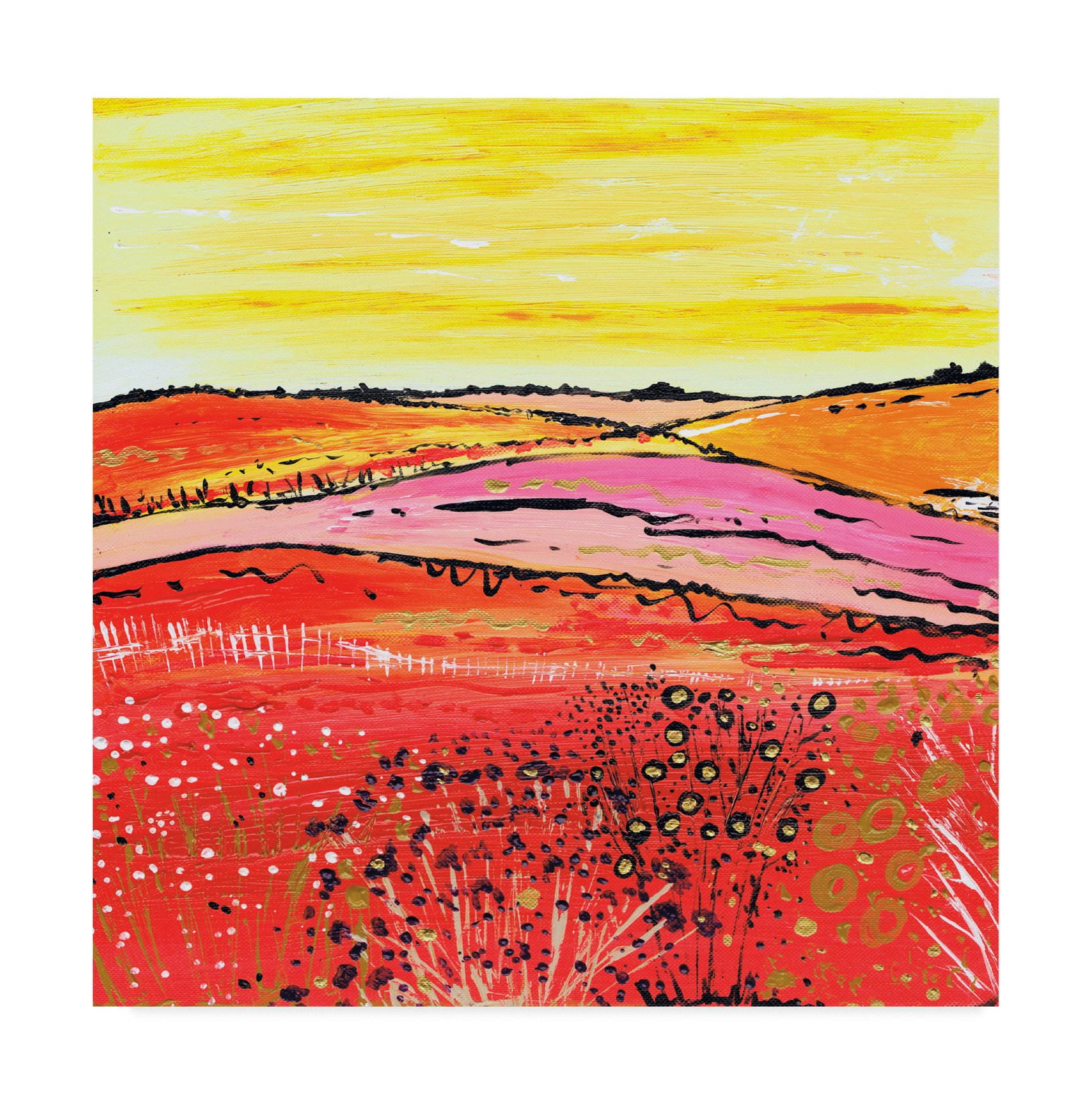 Caroline Duncan Art 'A Country Summer' Canvas Art, 35"x35" - Farmhouse ...