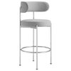 Albie Fabric Bar Stools - Set of 2 - Gray Silver - Contemporary - Bar ...