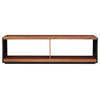 Enza Home Luna Rectangular Wood Coffee Table in Brown/Matte Black ...